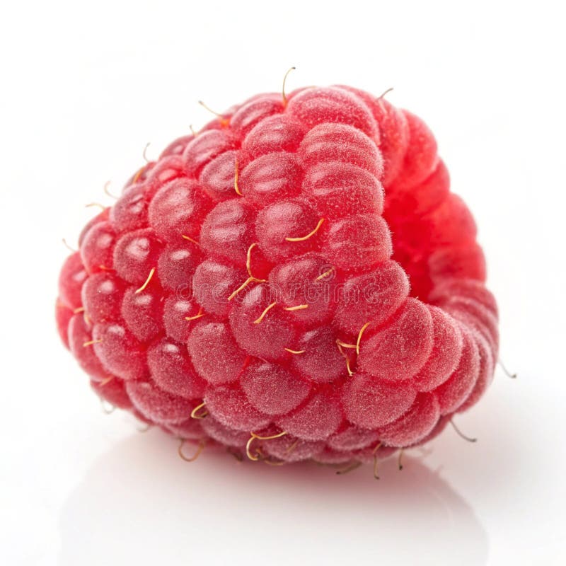 Single Raspberry Isolated on White Background Stock Illustration ...