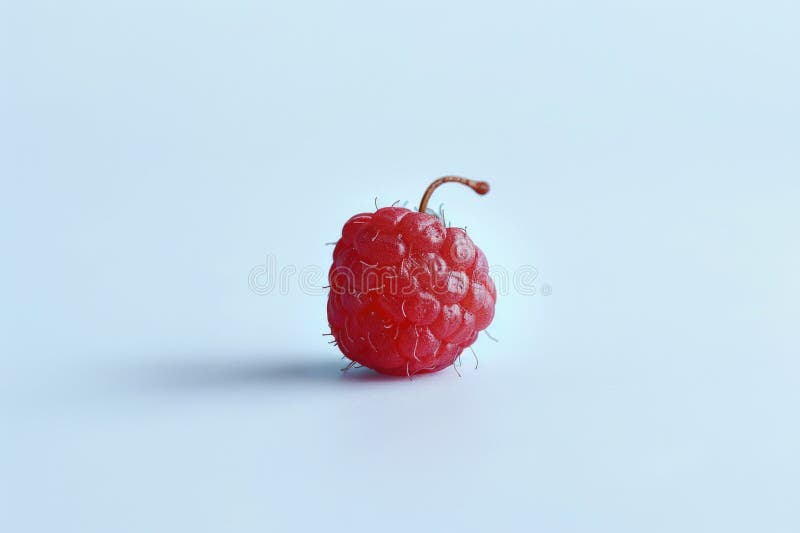 A Single Raspberry on a Plain White Background. Suitable for Food and ...