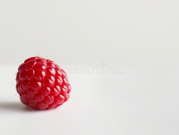 A Single Raspberry is Shown on a White Background Stock Image - Image ...