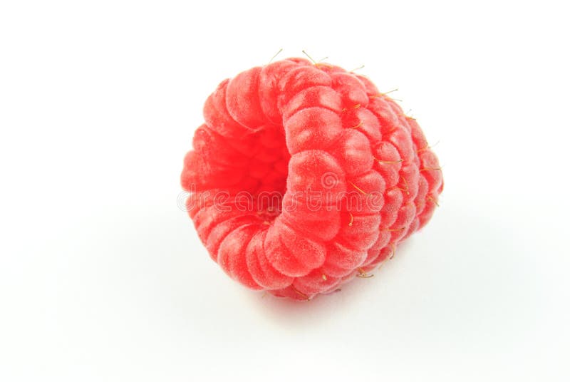 Single Raspberry on White Background Stock Photo - Image of delicious ...
