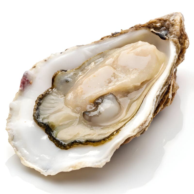 Raw Half Shell Oyster stock illustration. Illustration of shellfish ...