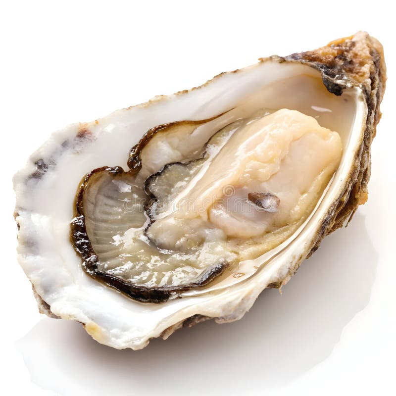 Raw Half Shell Oyster stock illustration. Illustration of delicious ...