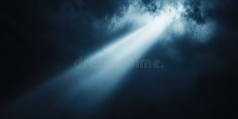 A Single Ray of Light Piercing through Dark Clouds Stock Illustration ...