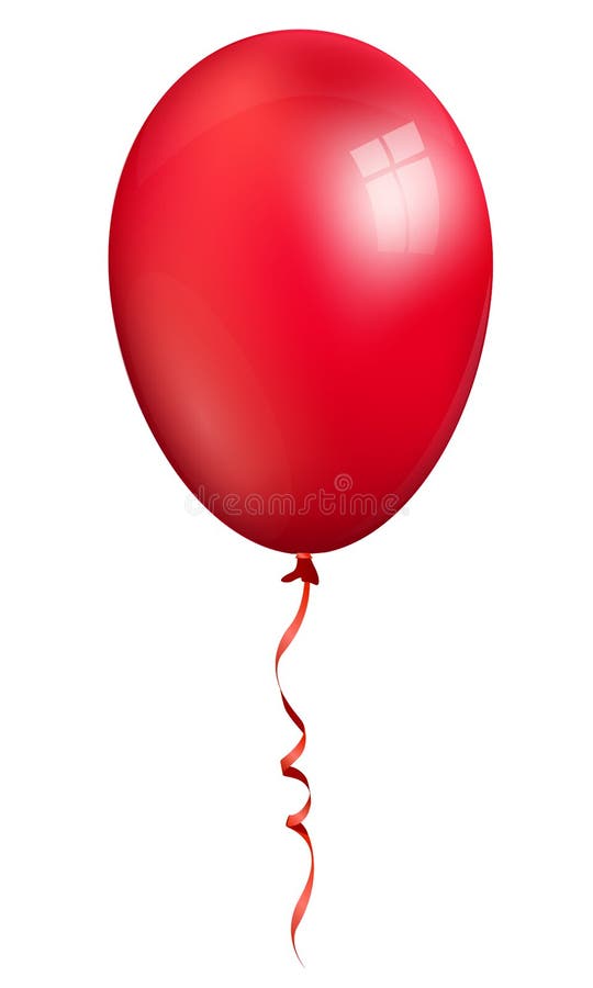 Single Realistic Red 3d Ballon Isolated on White Background Stock ...