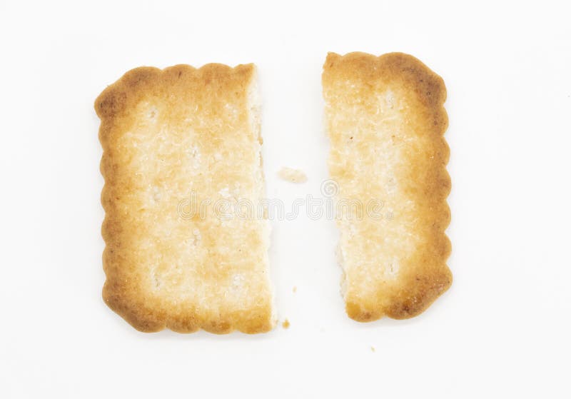 Single Rectangular Sugar Biscuit Isolated on White. Top View Stock ...