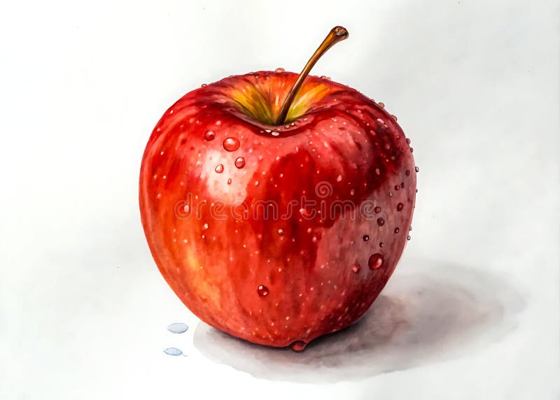 A Single Red Apple Placed in the Center of a Completely White ...