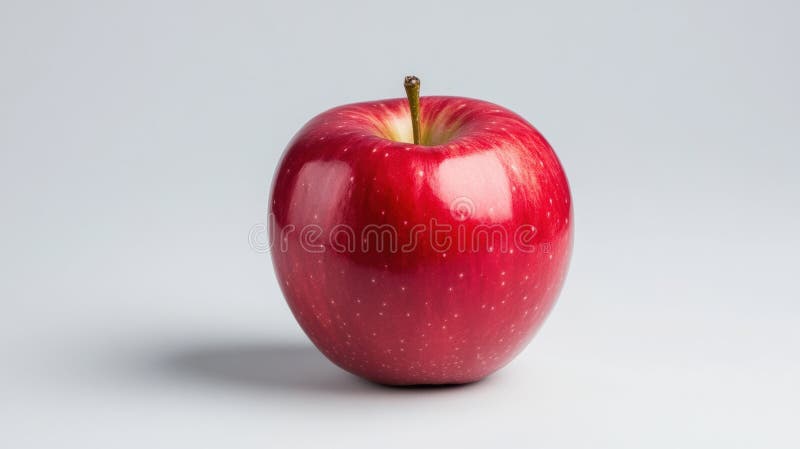 A Red Apple on a White Background with No Other Objects, AI Stock Image ...