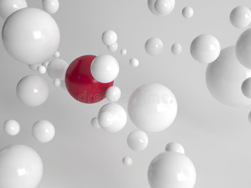 Single Red Ball Amongst Floating White Balls Stock Illustration ...