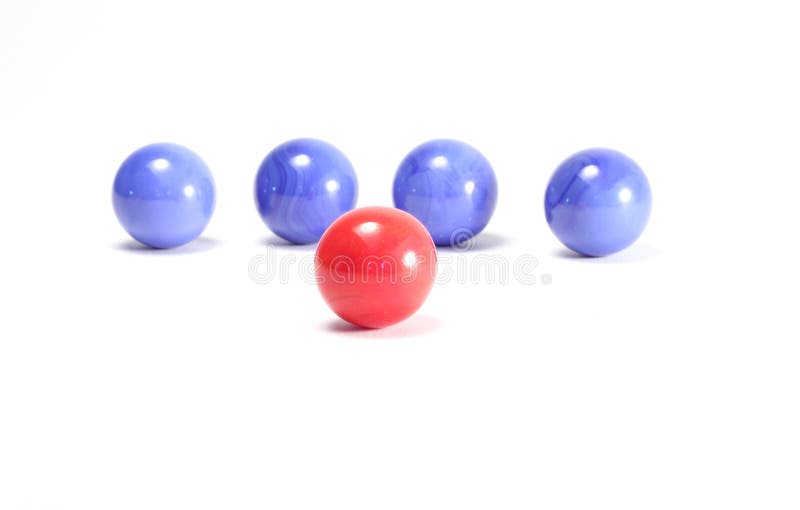 Single Red Ball And Blue Balls Stock Images - Image: 23165404