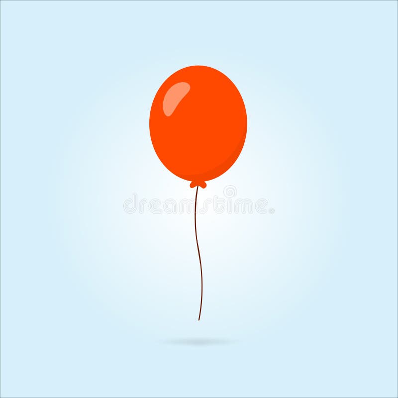A Single Red Floating Balloon Vector Illustration Stock Vector ...