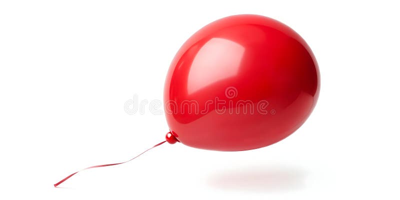 Single Red Balloon Isolated on White Background Stock Illustration ...