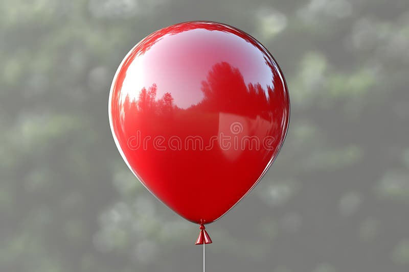 Single Red Balloon Outdoors Stock Illustration - Illustration of design ...