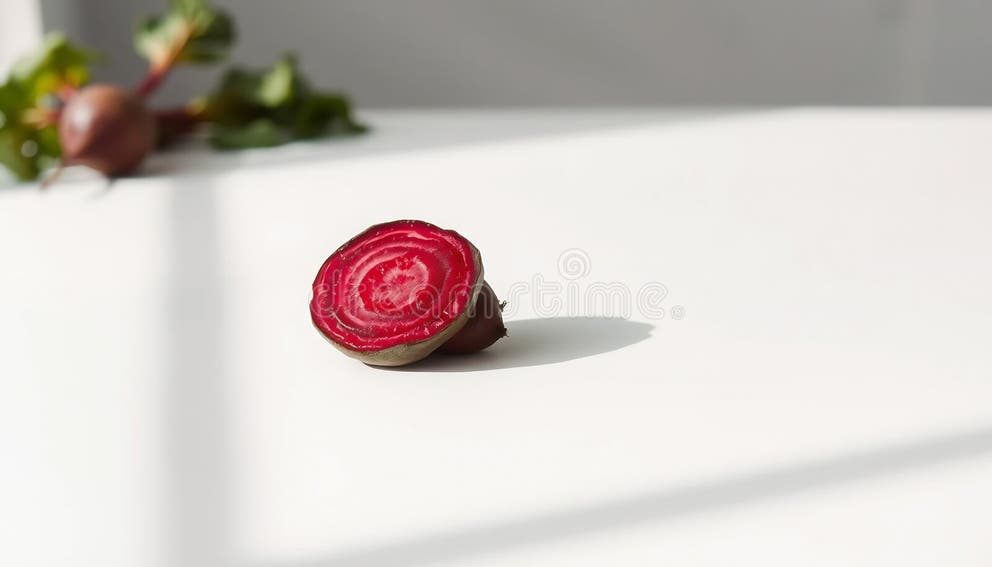 Single Red Beet Slice on White Stock Illustration - Illustration of ...