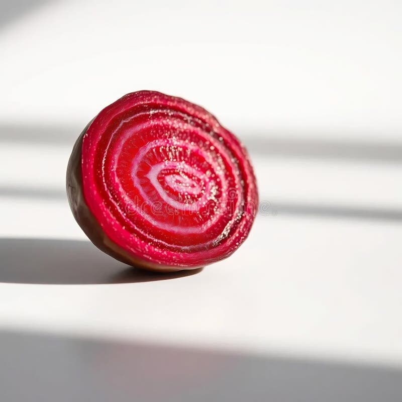 Single Red Beet Slice on White Stock Illustration - Illustration of ...