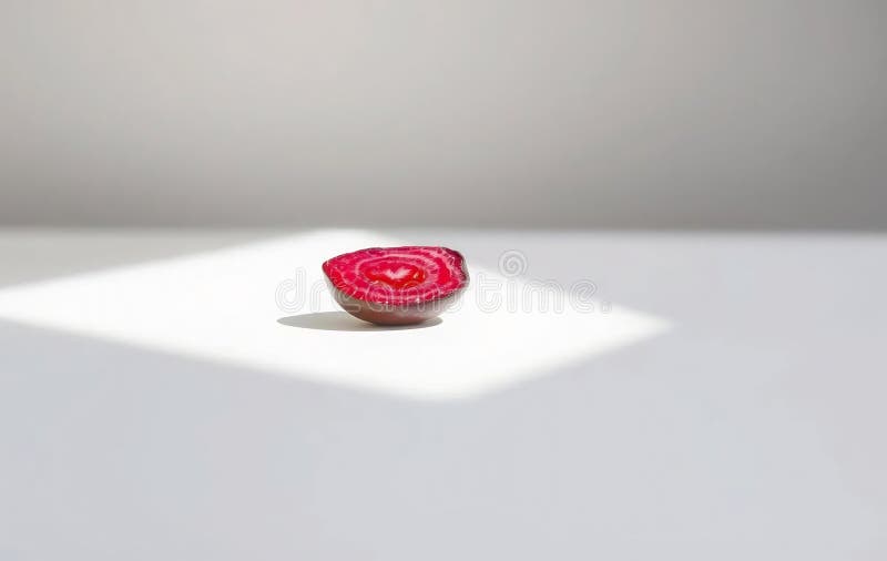Single Red Beet Slice on White Stock Illustration - Illustration of ...