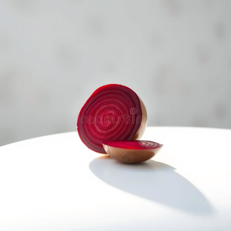Single Red Beet Slice on White Stock Illustration - Illustration of ...