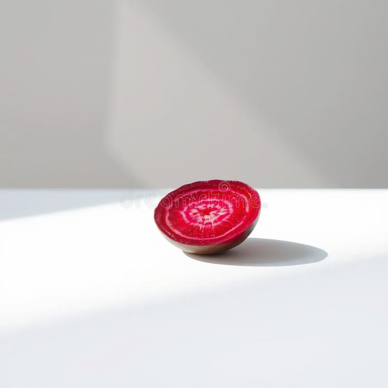Single Red Beet Slice on White Stock Illustration - Illustration of ...
