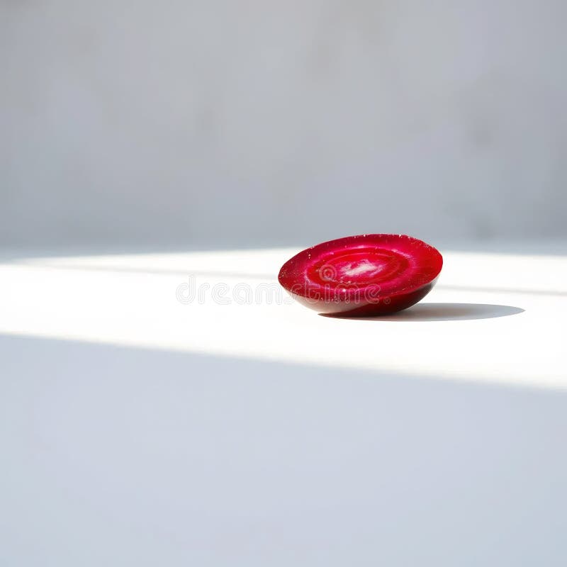 Single Red Beet Slice on White Stock Illustration - Illustration of ...