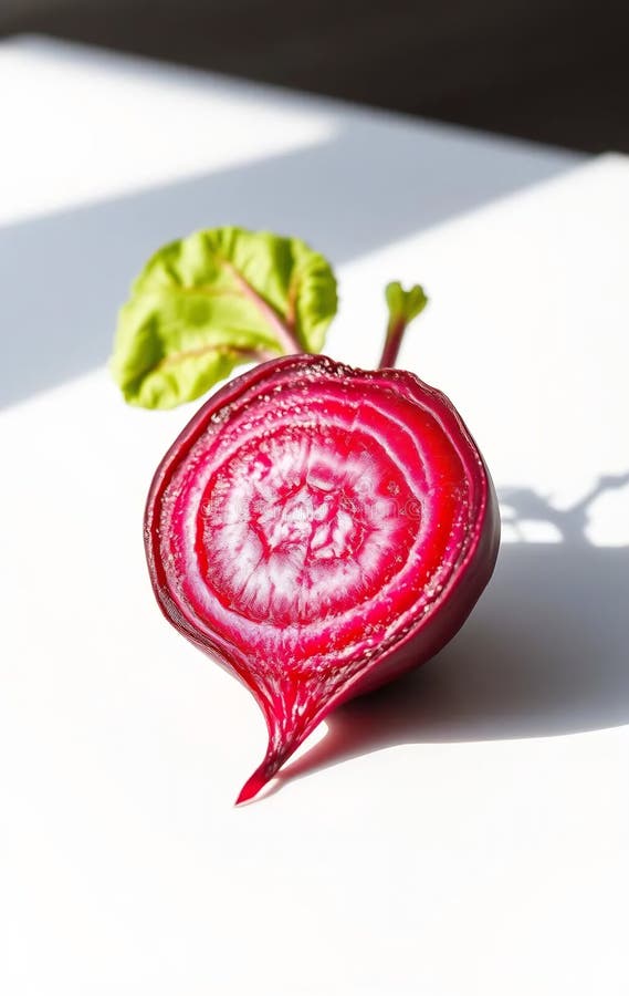 Single Red Beet Slice on White Stock Illustration - Illustration of ...