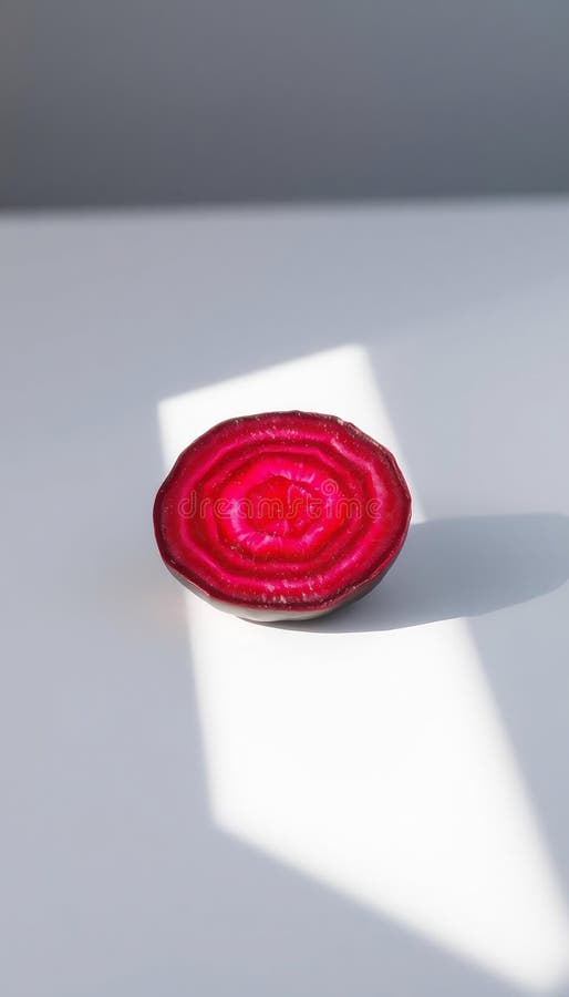 Single Red Beet Slice on White Stock Illustration - Illustration of ...