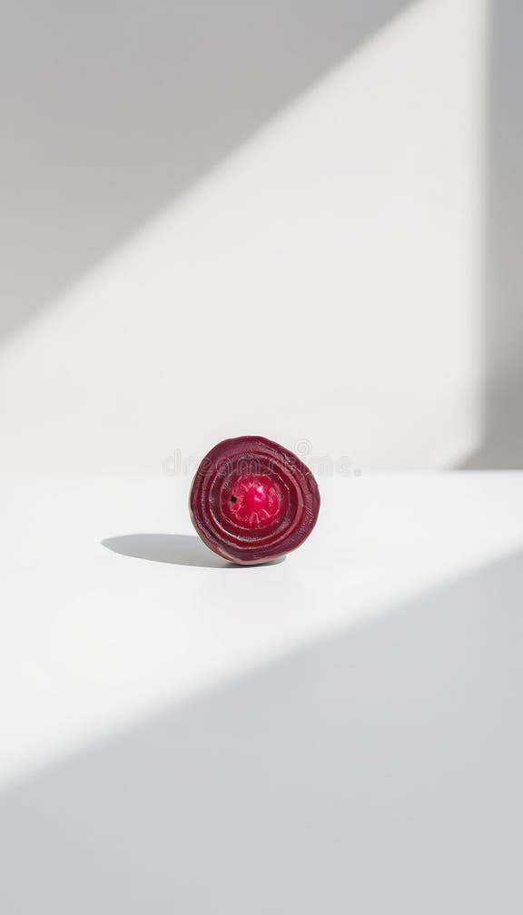 Single Red Beet Slice on White Stock Illustration - Illustration of ...