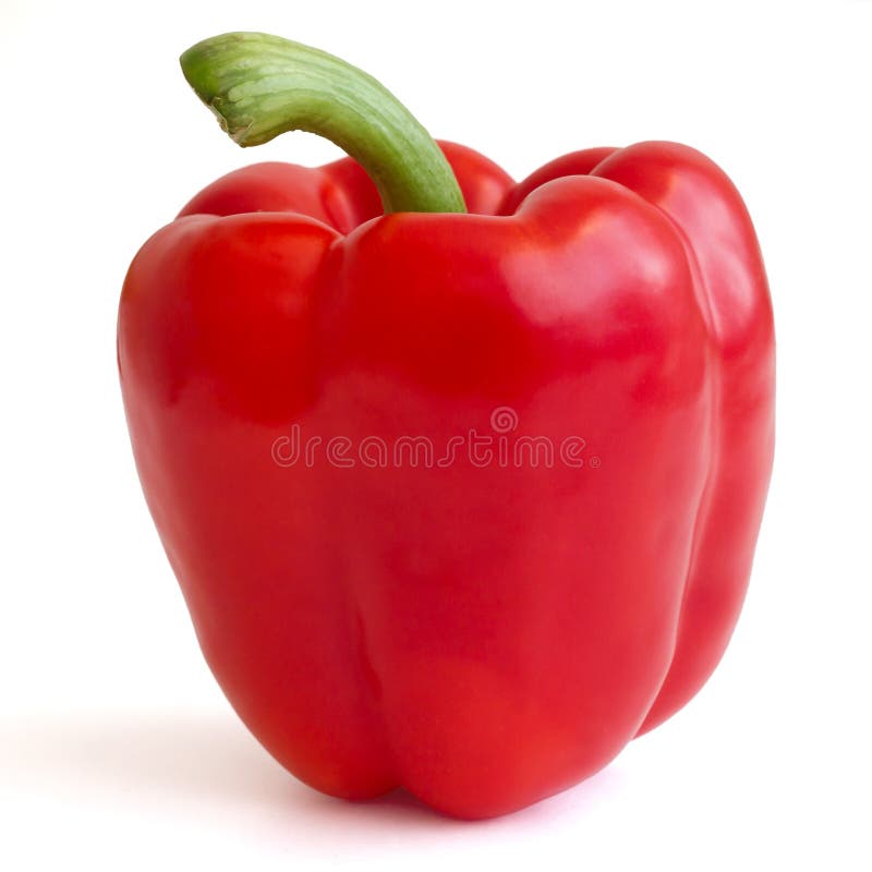 Single red bell pepper stock image. Image of shiny, vegetarian - 42713863