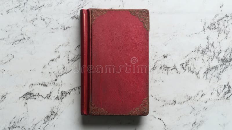 A Single Red Book on a White Surface Stock Image - Image of label ...