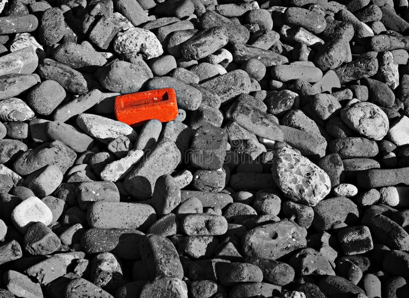 Single red brick stock image. Image of distinct, loneliness - 28074709