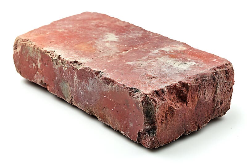 Single Red Brick Isolated on White Background for Construction or ...