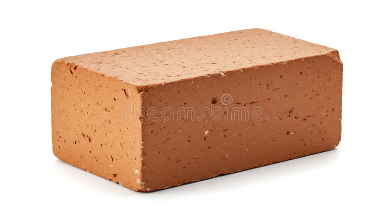 Single Red Clay Brick, Building Material Isolated on White Background ...