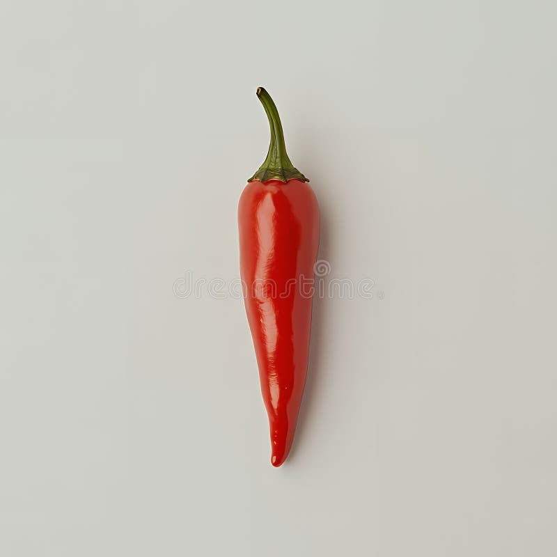 Single Red Chili Pepper Isolated on White Background Food Stock ...
