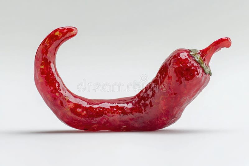 Single Red Chili Pepper Sitting White Surface Stock Photos - Free ...