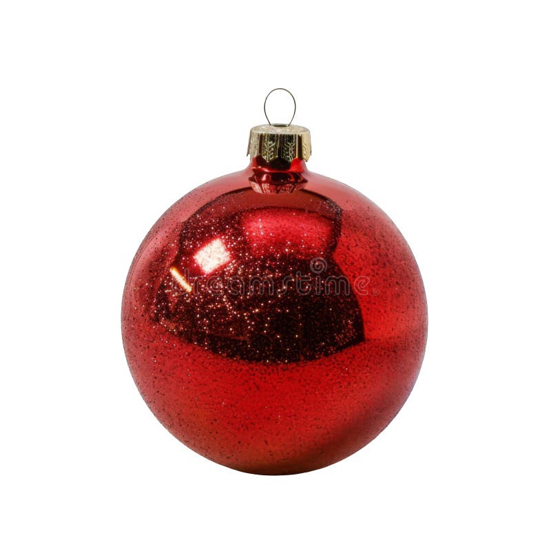 A Single Red Christmas Ornament with Glitter Stock Image - Illustration ...