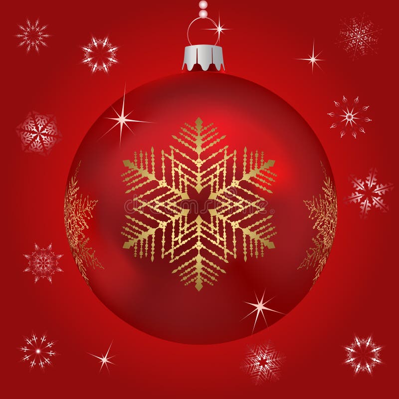 Single Red Christmas Tree Ball Stock Illustration - Illustration of ...