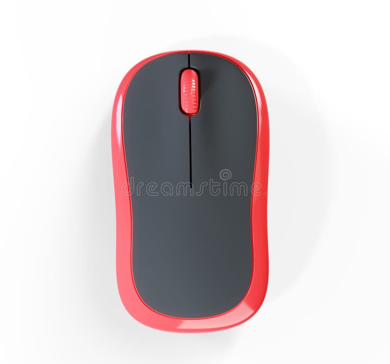 Single Red Computer Mouse. 3D Render Isolated on White Background Stock ...