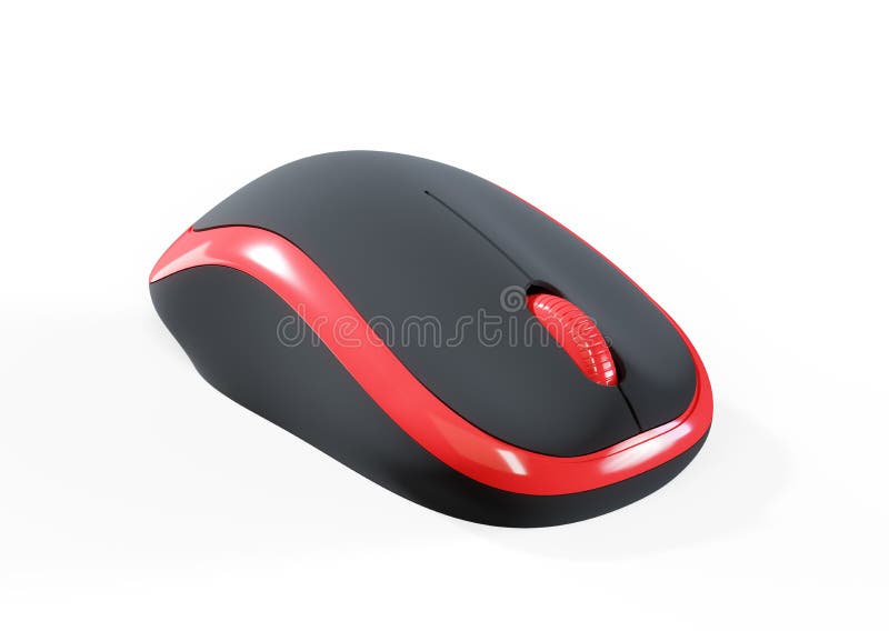 Single Red Computer Mouse. 3D Render Isolated on White Background Stock ...