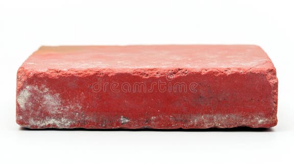 Single Red Construction Brick with Smooth Surface Isolated on White ...