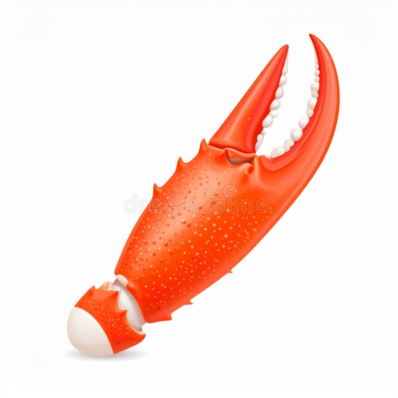 Single Red Crab Claw on White Background Stock Illustration ...