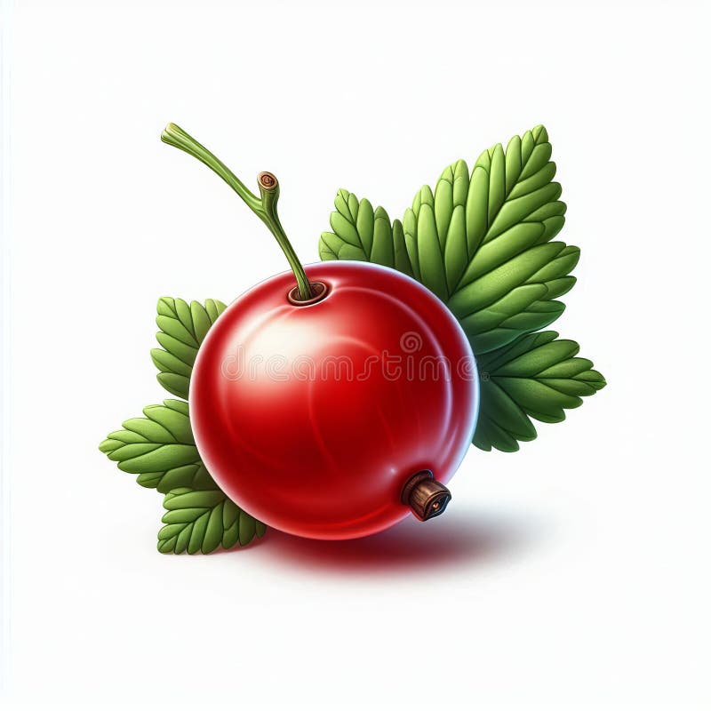 A Single Red Currant Fruit Isolated on White Background with a S Stock ...
