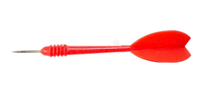 Single Red and Dart Isolated on White Background. Stock Photo - Image ...