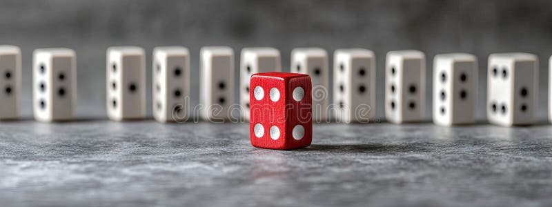 Red Dice among Whites stock illustration. Illustration of dice - 387965567