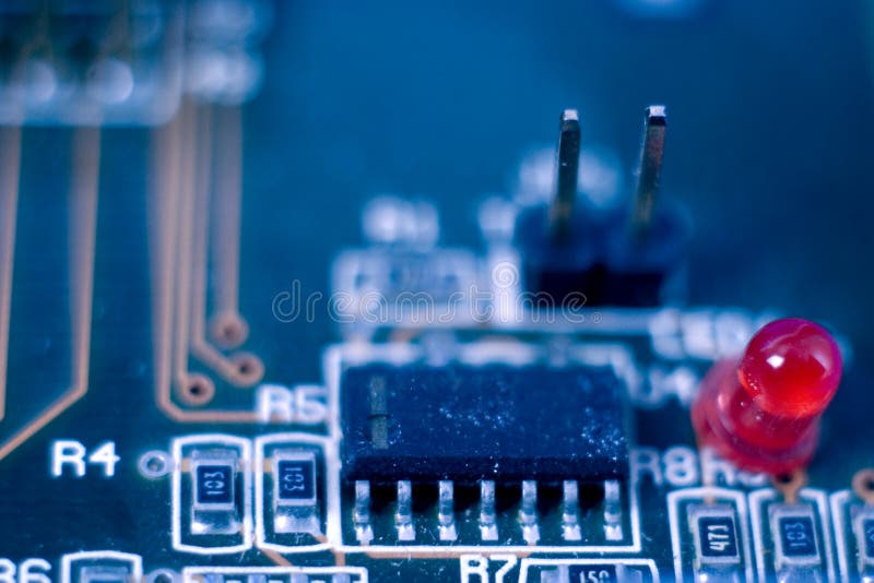 Resistors on motherboard stock photo. Image of transistors - 35396758