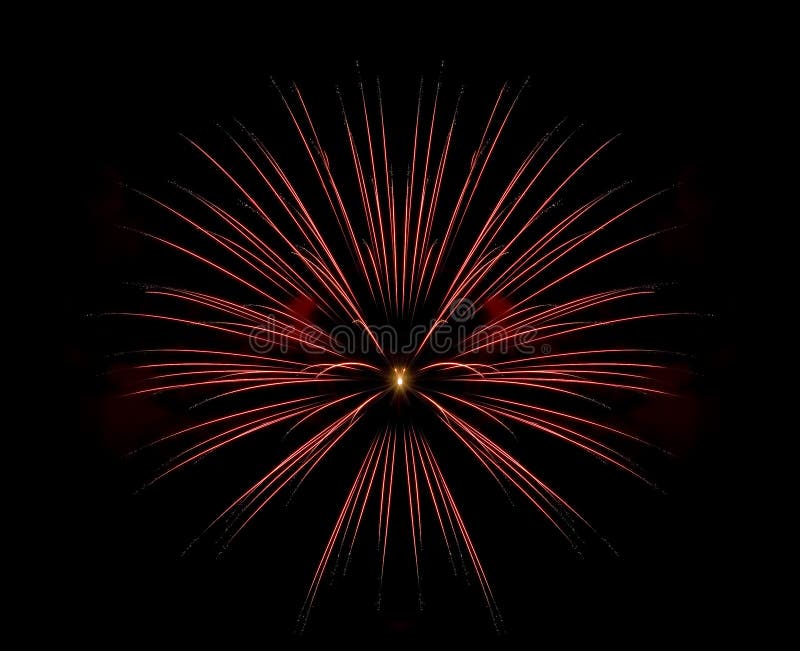 Single Red Firework Explosion Stock Photo - Image of july, celebration ...