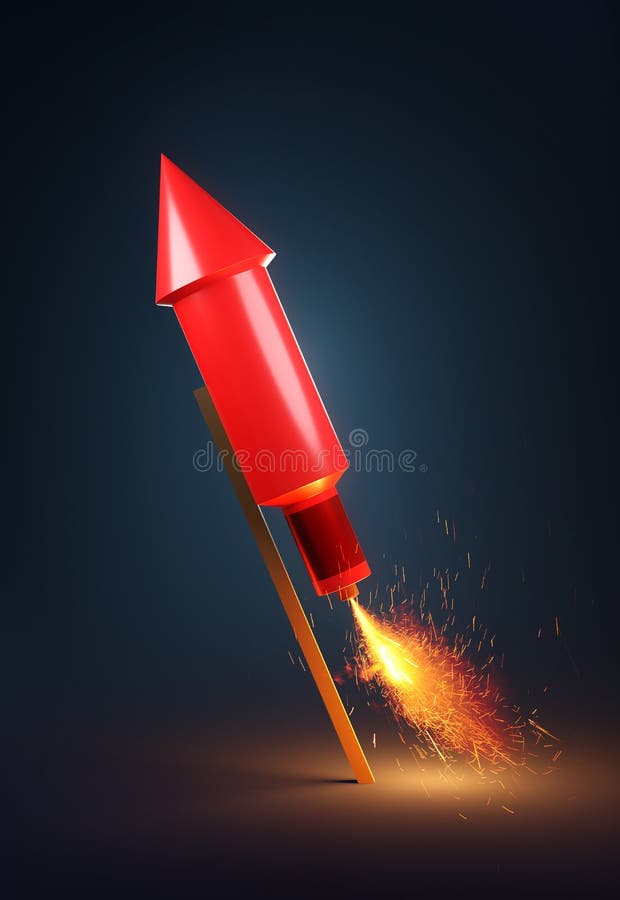 Firework rocket stock vector. Illustration of design - 32798096