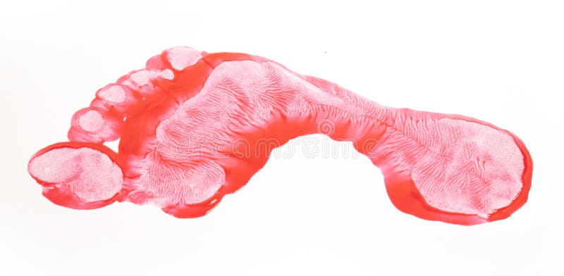 Single red footprint stock image. Image of alone, highlight - 21646219
