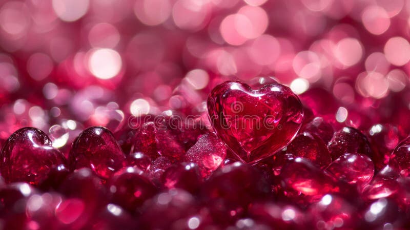 A Single Red Glass Heart among Many Stock Illustration - Illustration ...