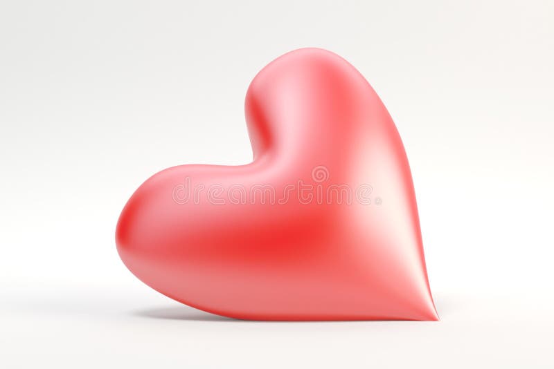 Single Red Heart - 3d Render Stock Illustration - Illustration of shiny ...