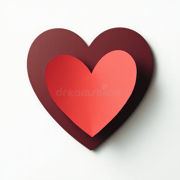 Single Red Heart with Dramatic Diagonal Shadow Stock Illustration ...