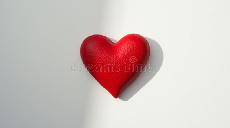 Single Red Heart with Dramatic Diagonal Shadow Stock Illustration ...