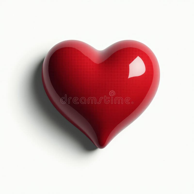 Single Red Heart with Dramatic Diagonal Shadow Stock Illustration ...